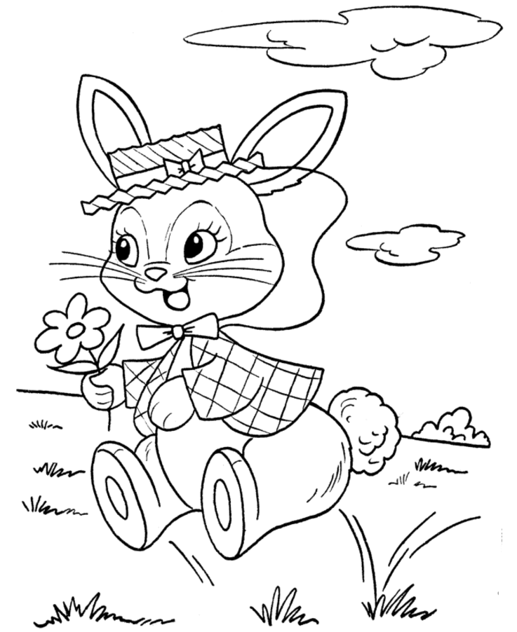 10 MODELE cu IEPURASI de colorat :: Fise de lucru - gradinita si scoala