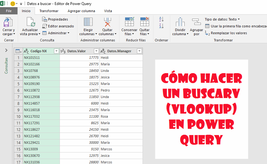 El sabio de Excel: Cómo hacer un BuscarV (Vlookup) en Power Query