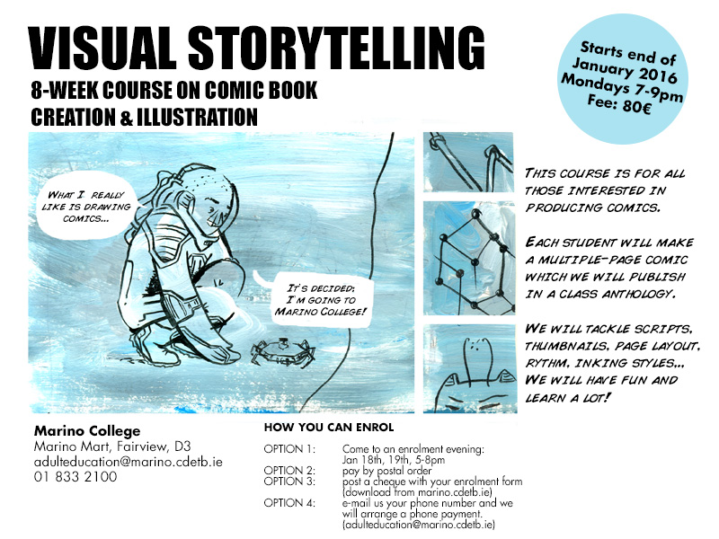 Blackshapes: Visual Storytelling - comics making night classes Spring 2016
