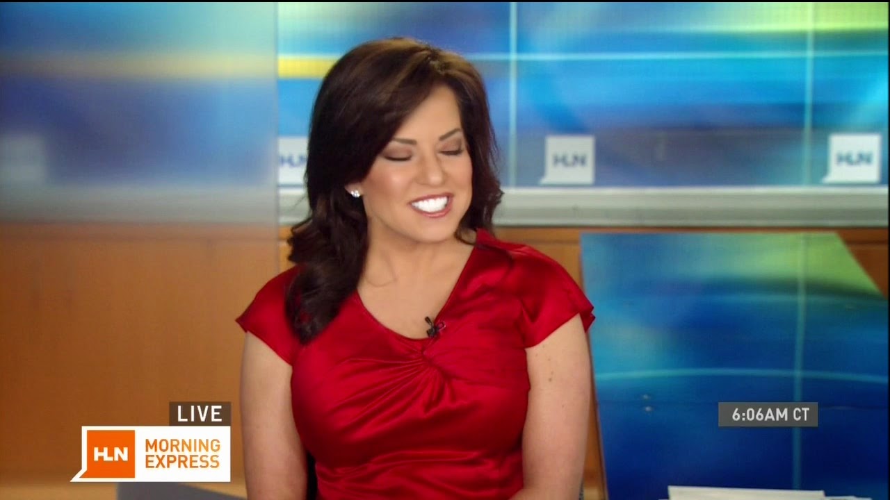 Ladies in Satin Blouses: Robin Meade - red satin top