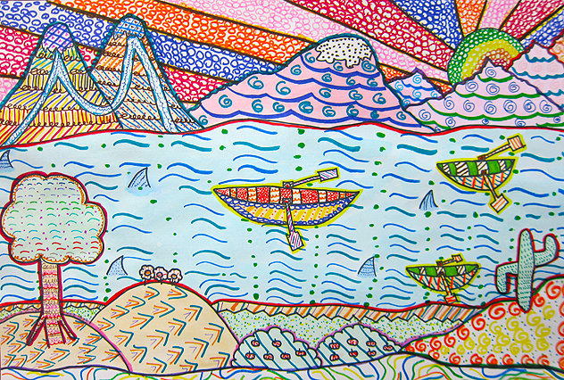 Mr. Bob's Middle & High School Art Room: Felt Pen Landscapes Grade 7