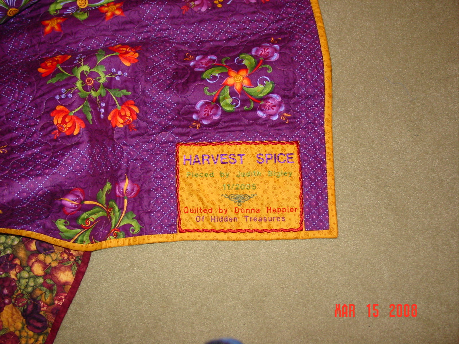 Quilters' Playhouse: Harvest Spice quilt SOLD