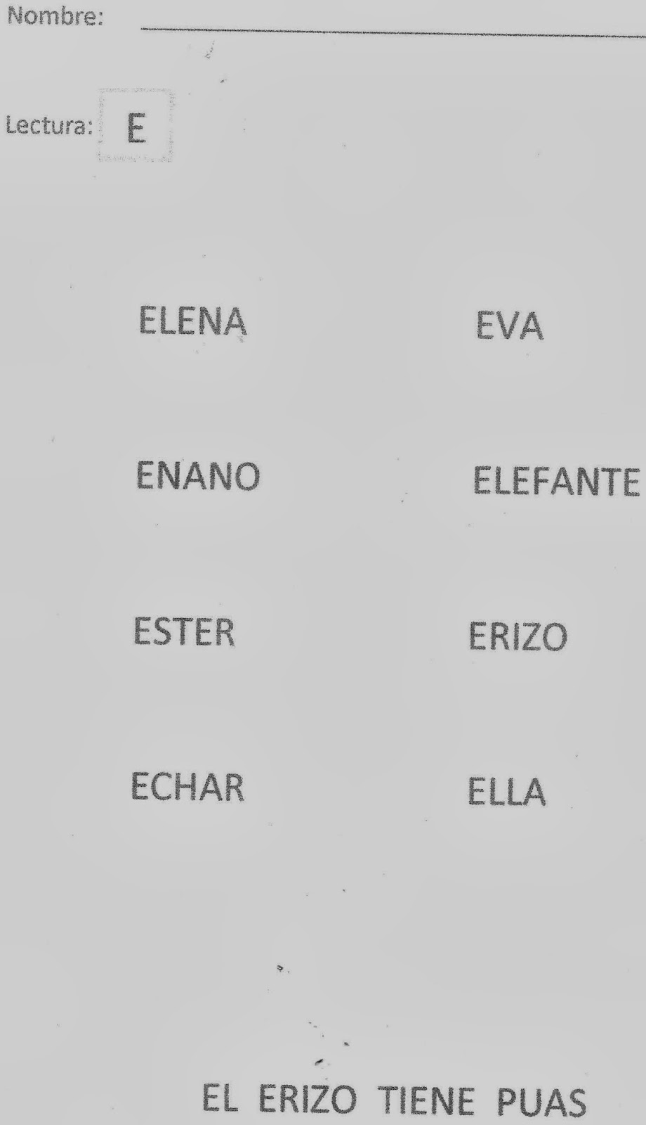 ANDALUCÍA ADOPTA: LECTURA LETRA E