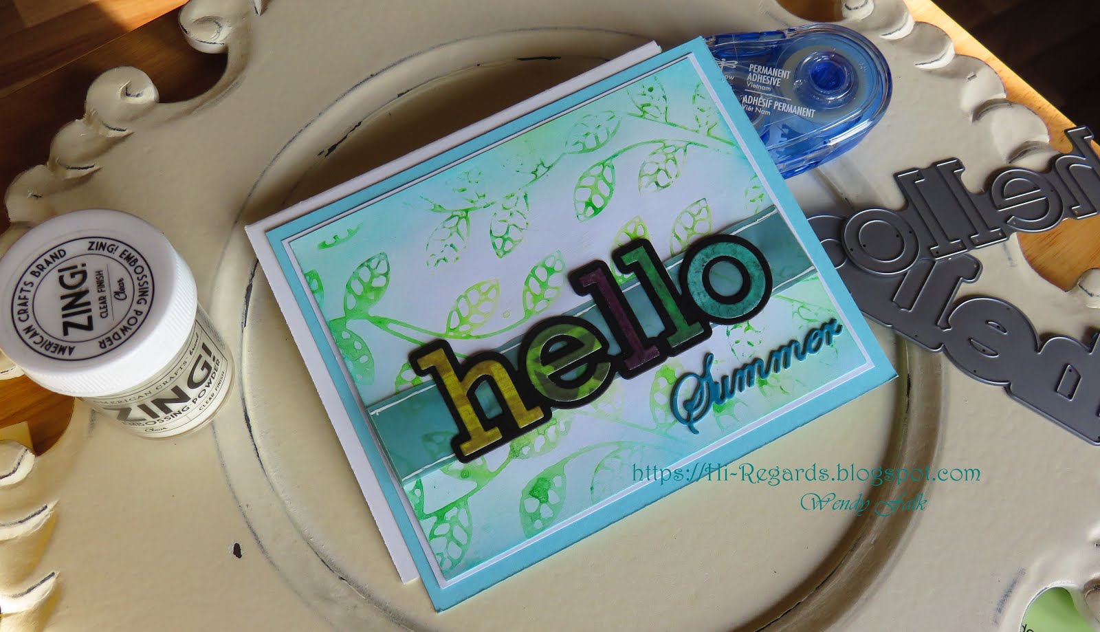 "Hi" Notes: Mono~Printing from Embossing Folders
