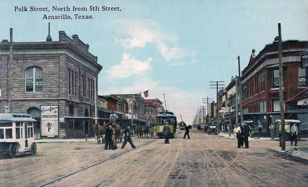 transpress nz: Amarillo streetcars, Texas, late 1900s