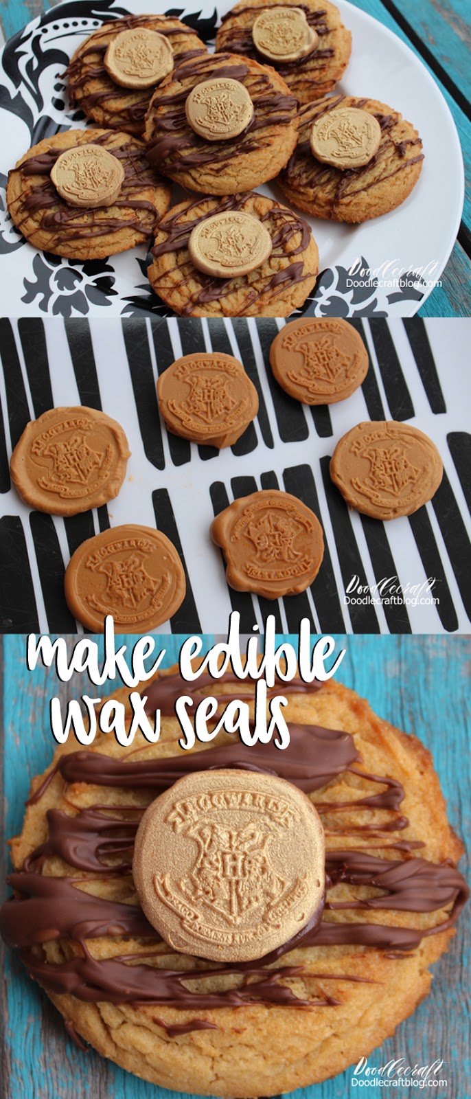 Edible Hogwarts Crest Chocolate Wax Seal Cookies--Harry Potter Week!
