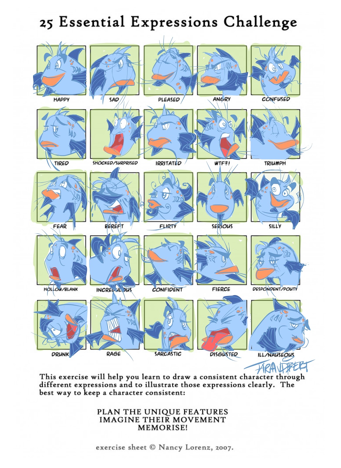 Tara's Drawing Jam: 25 Expression Challenge