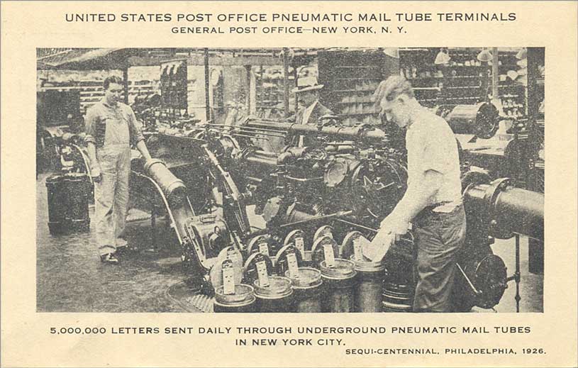 POSTCARDY: the postcard explorer: Pneumatic Mail Tubes