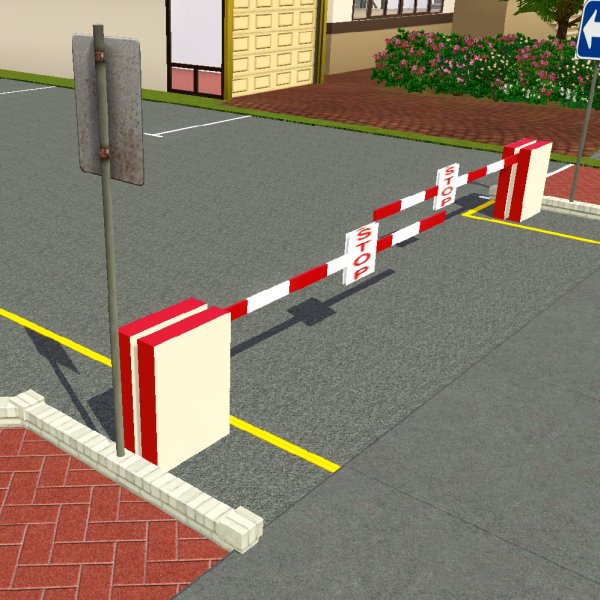 Simming in Magnificent Style: Boom gate with dual stop signs