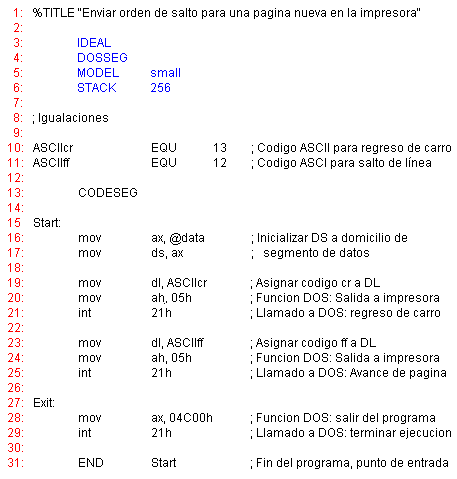 Diseño y Programación de Computadoras: Ensamble de código para el μP 8086 I