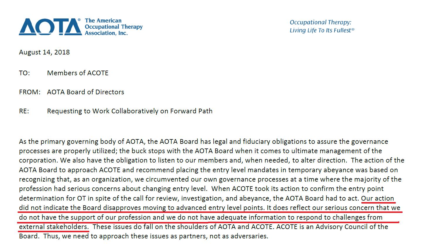 How a motion to affirm dual levels of entry for occupational therapy ...