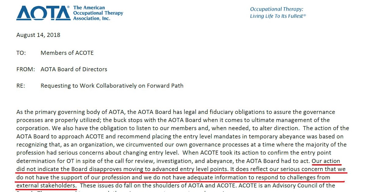 How a motion to affirm dual levels of entry for occupational therapy ...