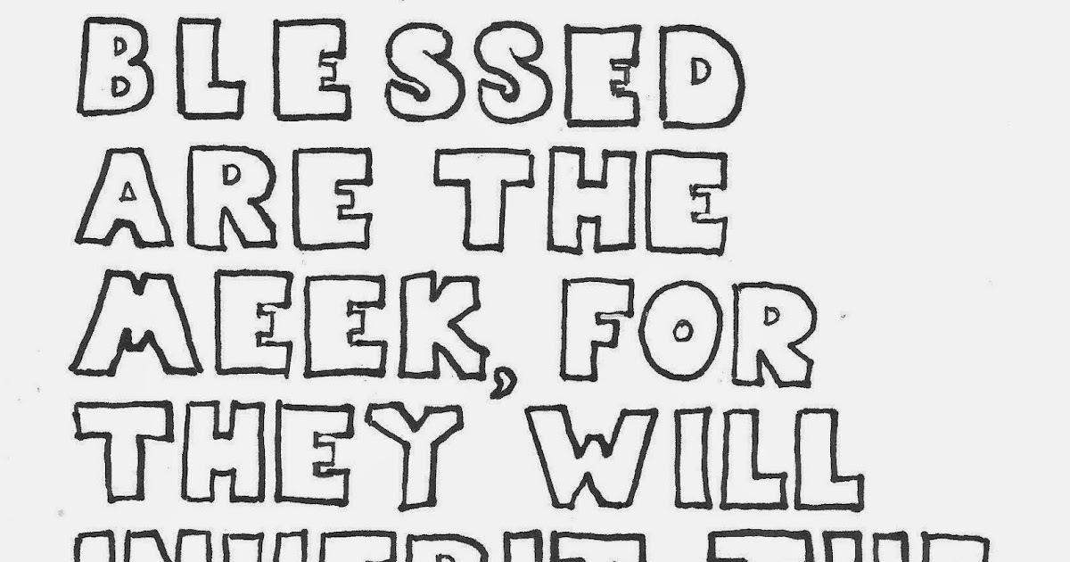 Coloring Pages for Kids by Mr. Adron: Matthew 5:5 Blessed Are The Meek ...