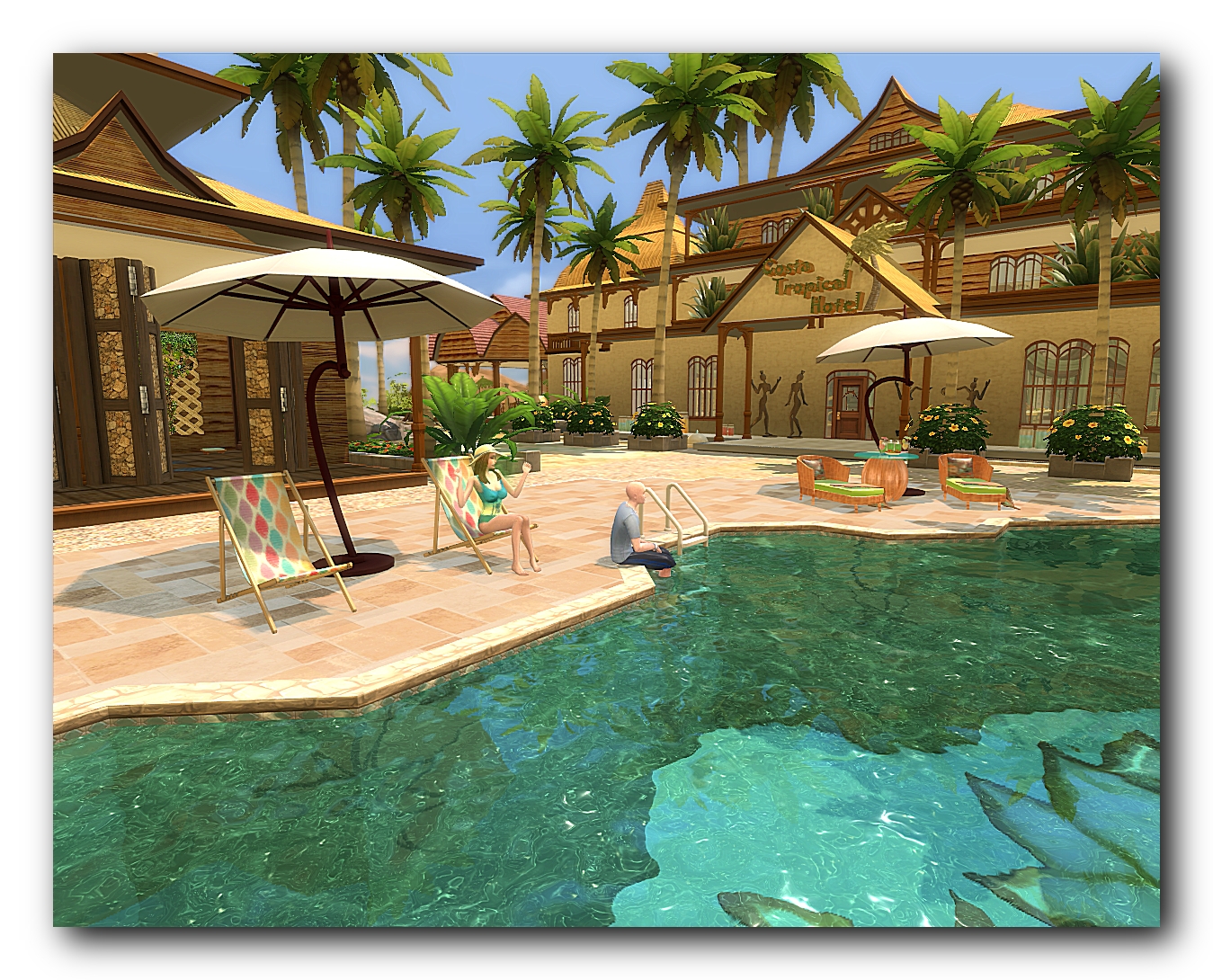 Architectural tricks from Dalila for SIMS 3-4: Costa Tropical Hotel