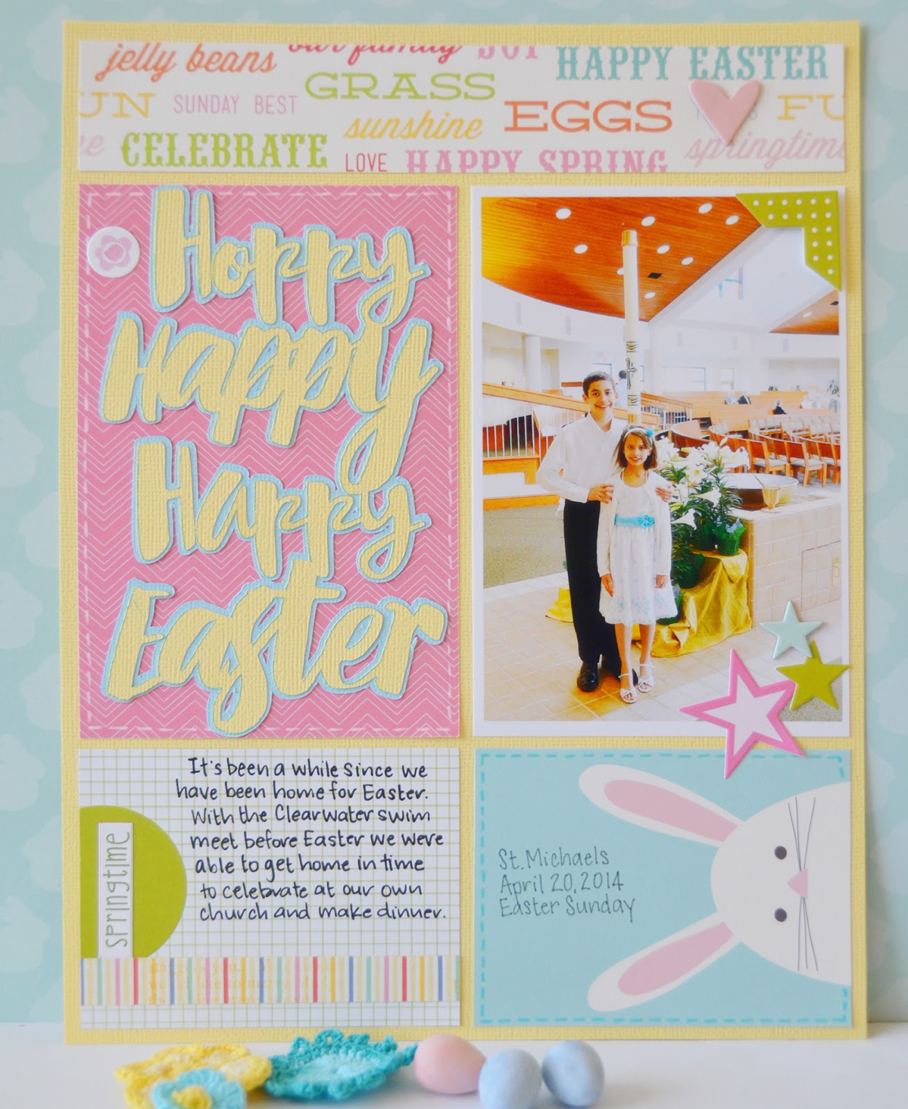 Happy Hoppy Easter | The Evolution Of A Scrapbook Page - 17turtles