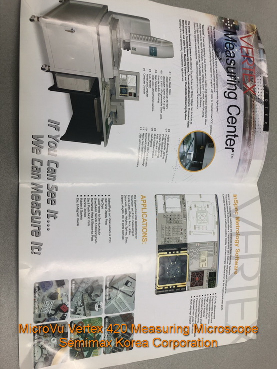 Semiconductor Equipment: Micro-VU Vertex 420 Measuring Microscope for sales