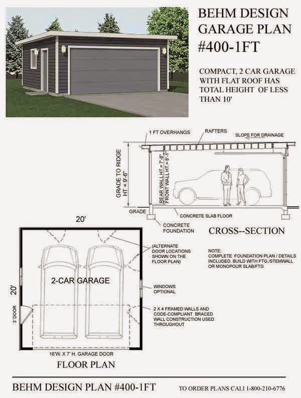 Garage Plans Blog - Behm Design - Garage Plan Examples: Plan 400-1FT ...