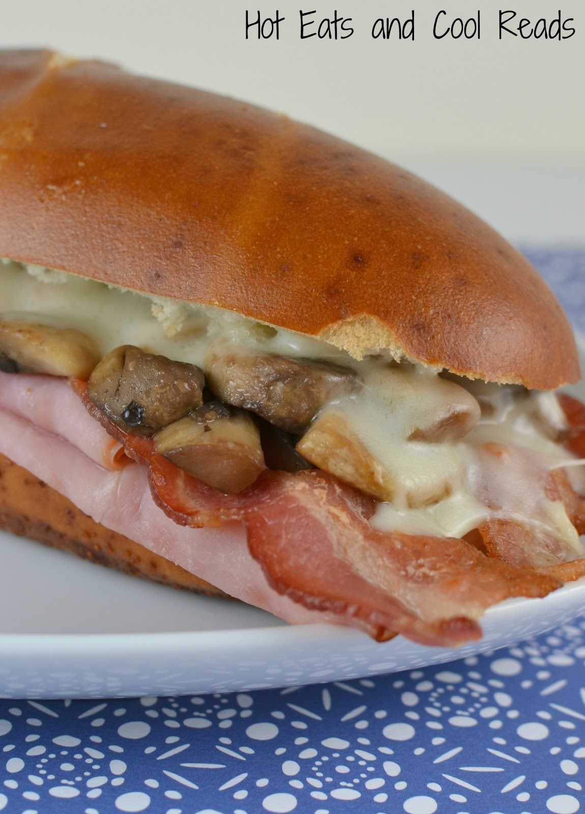 Cheesy Ham, Bacon and Mushroom Hoagie Recipe
