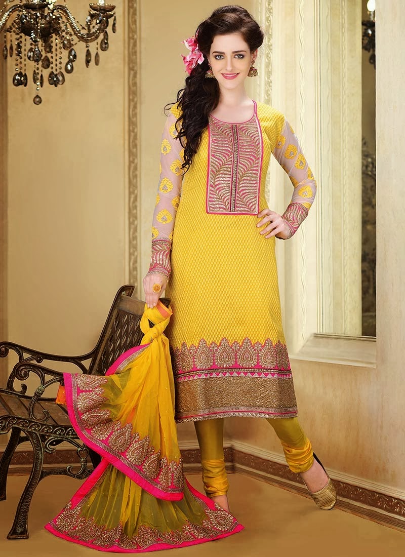 Indian Designers Churidar Suits Beautiful Dress 2013-14 - Beautiful ...