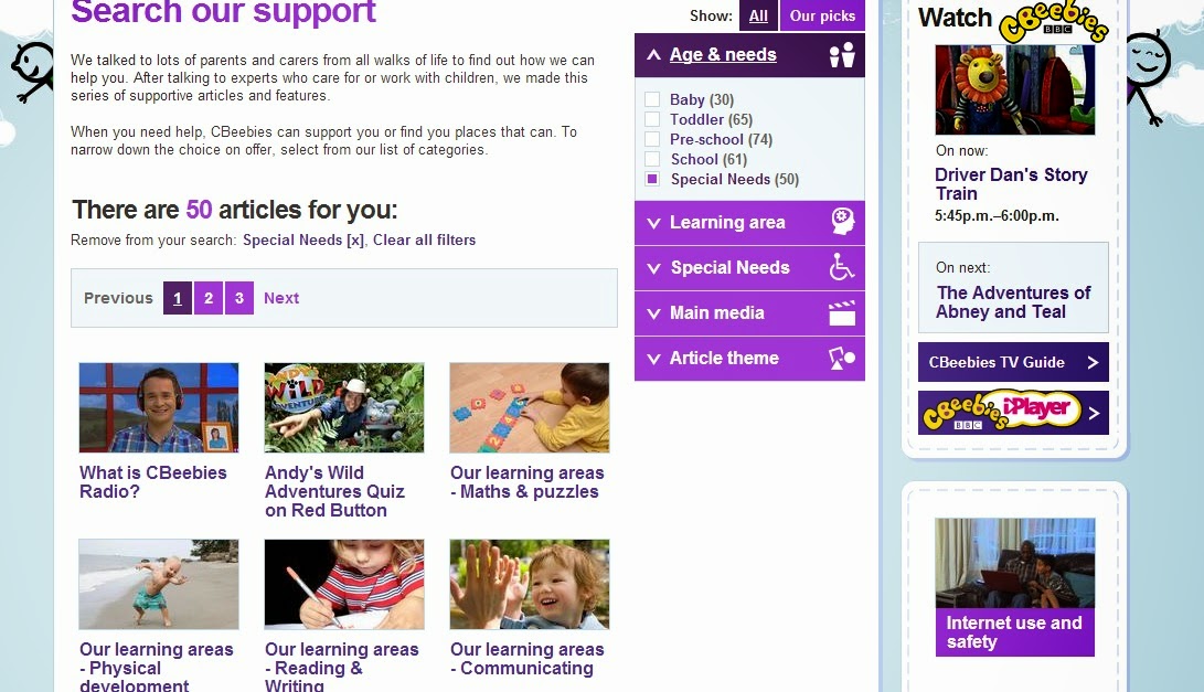 English & Spanish Teaching Blog for Kids: BBC- CBEEBIES: SUPPORT FOR YOU