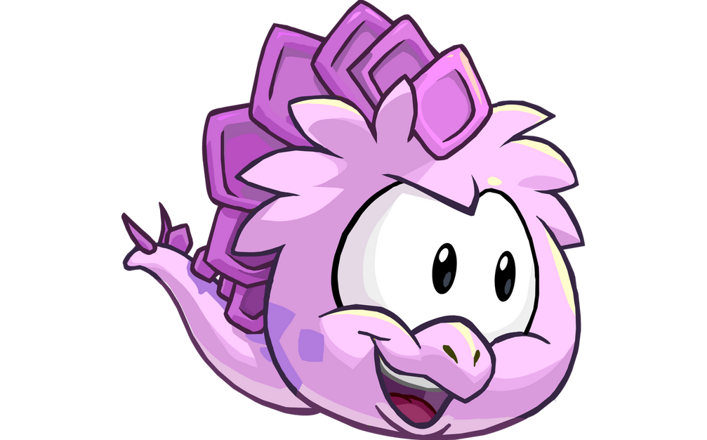 Club Penguin Aloha: Encontre um Puffle Tiranossauro Roxo