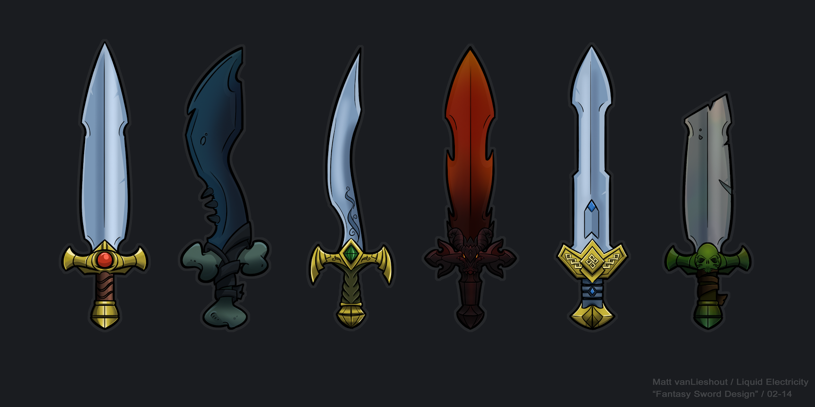 Liquid Electricity: Fantasy Sword Designs