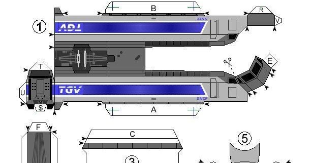 Maquette papier 47: TGV ATLANTIQUE