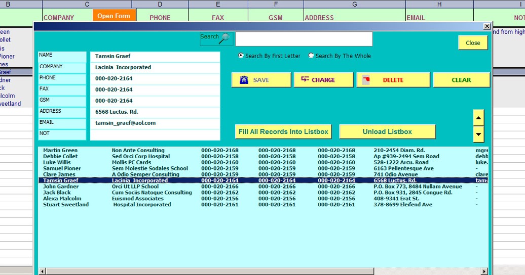 A Simple And Useful Userform (Address Book) | New Ideas For Computer ...