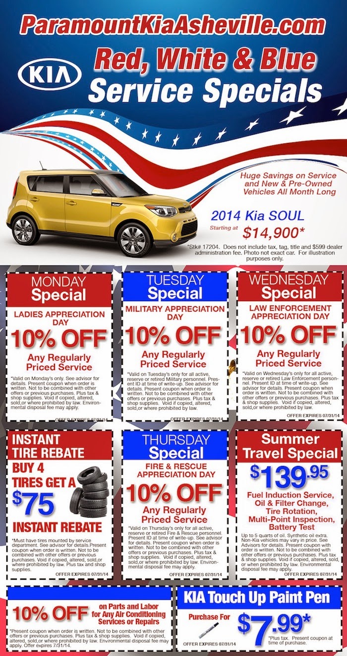 Paramount Kia Asheville: July Specials