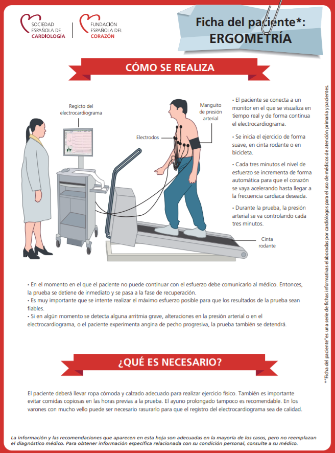 PREPARACIÓN DEL PACIENTE PARA: Ergometría