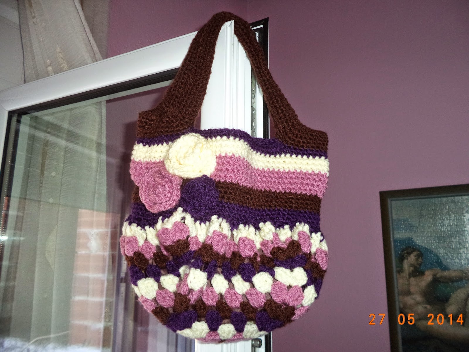 Despina's creations: ΠΛΕΚΤΗ ΤΣΑΝΤΑ ΜΕ ΒΕΛΟΝΑΚΙ!!!