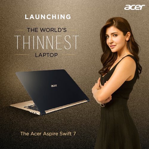 Anushka Sharma in Acer Swift 7 Print Ad