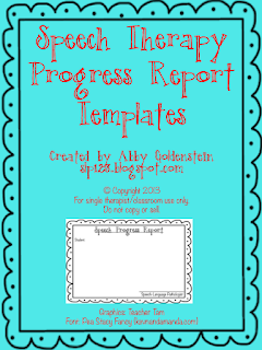 Schoolhouse Talk!: {FREE} Speech Therapy Progress Report Template