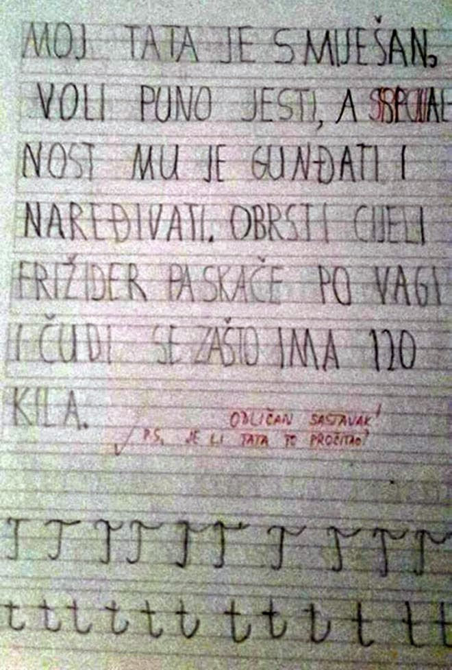 VIJESTI: OVO JE PISMO NASMIJALO MNOGE: Ovako je učenik prvog razreda ...