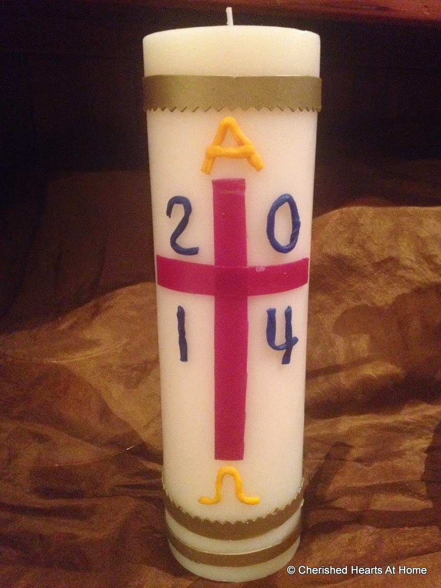 Cherished Hearts At Home: Easter 2014 - Paschal Candle Making