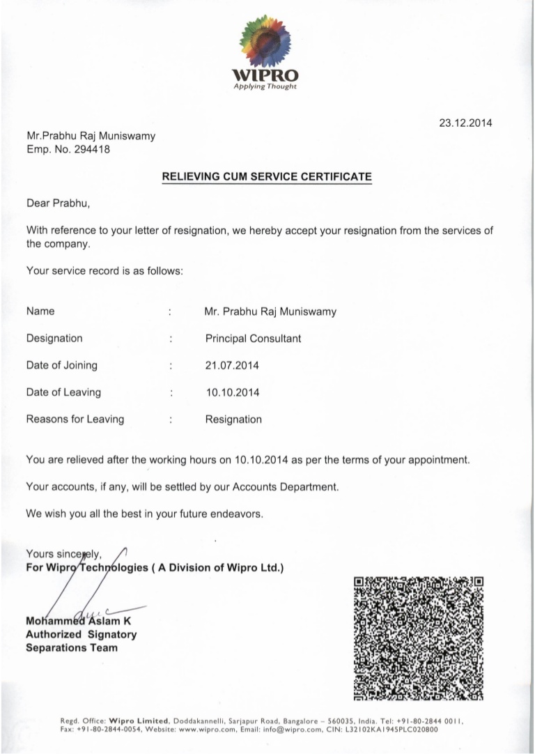 Relieving Letter Sample Scribd India Relieving Letter Sample Scribd India