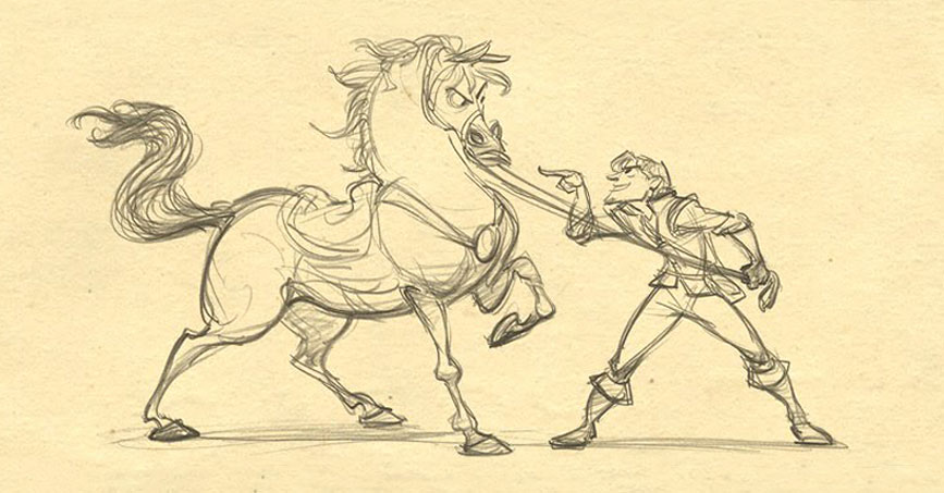 Living Lines Library: Tangled (2010) - Characters: Pascal & Maximus