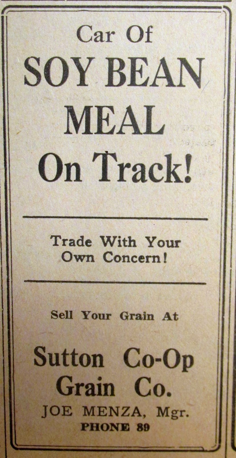 Sutton Nebraska Museum: 1944 Newspaper Ads