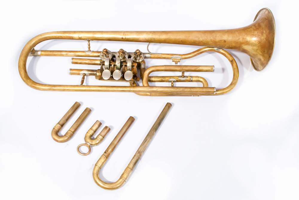 Antique German Alto Trumpet in rusty raw brass (steampunk style ...