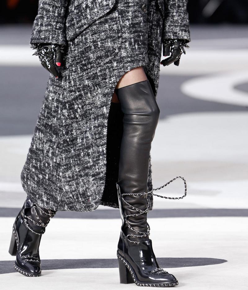 Fashion & Lifestyle: Chanel Heeled Biker Boots...Fall 2013 Womenswear