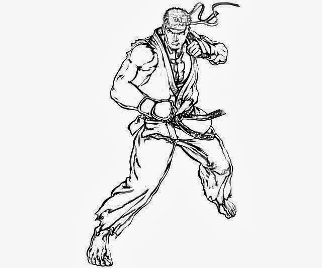 Desenhos Print Paint: Ryu Fireball desenho para colorir