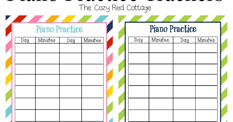 The Cozy Red Cottage: 7 Free Piano Practice Tracker Sheets