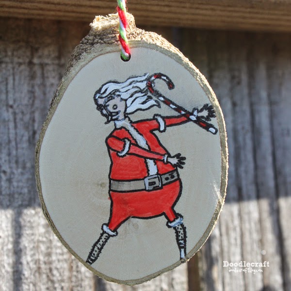 Stampin' Up Visions of Santa Wood Slice Ornaments!