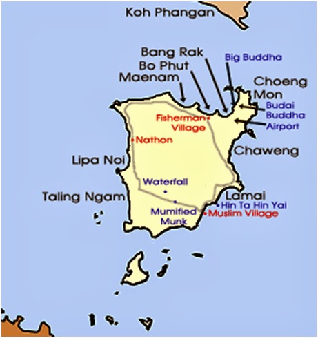 Samui Blu: Mappa di Samui