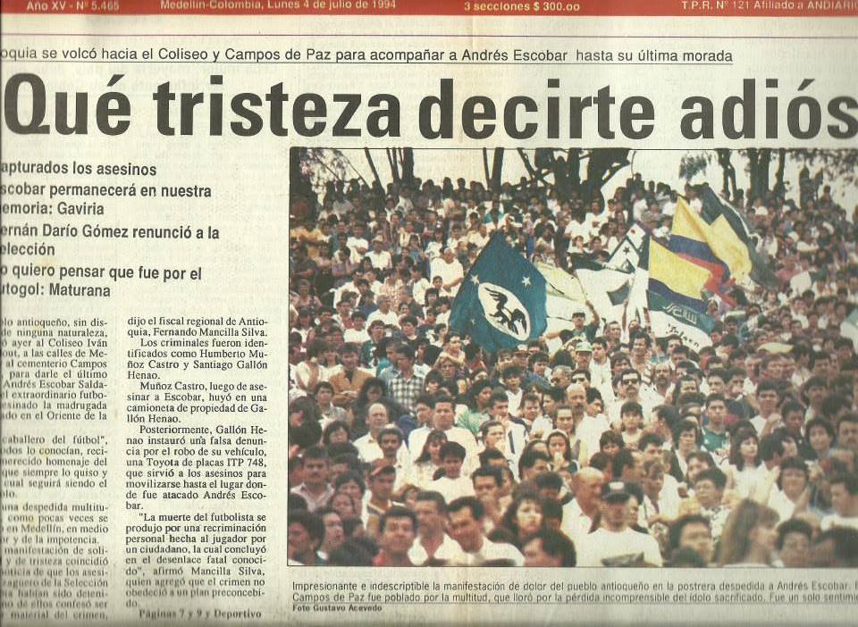 Andres Escobar Funeral