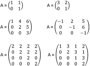 Matemáticas10: Ejemplos de Matriz Triangular