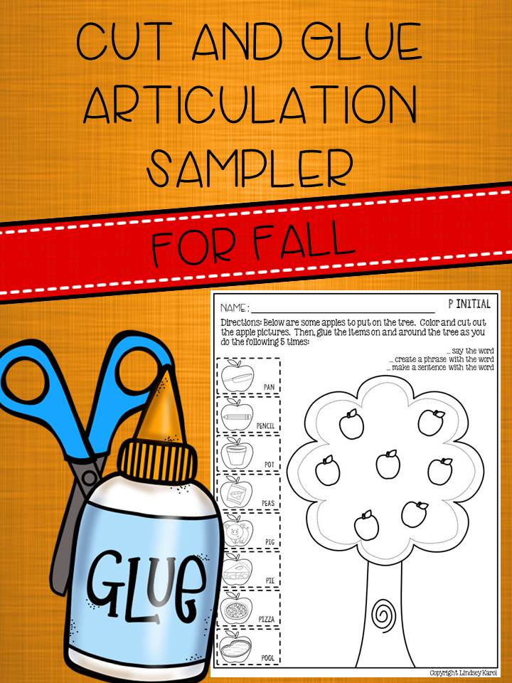 *FREEBIE* Cut and Glue Articulation Sampler for Fall | Speechie ...