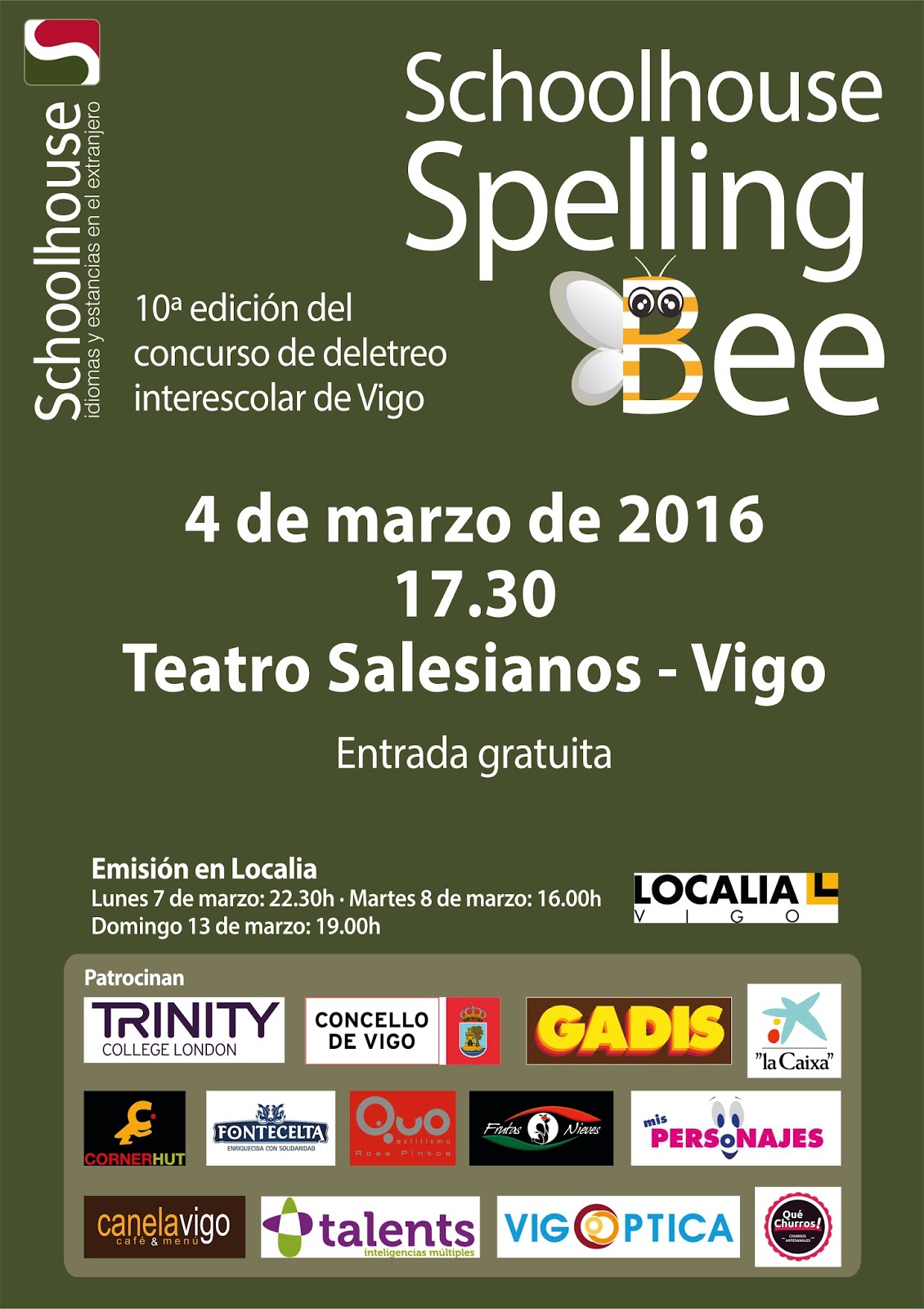 Schoolhouse 10TH SPELLING BEE POSTER schoolhouse-10th-spelling-bee-poster