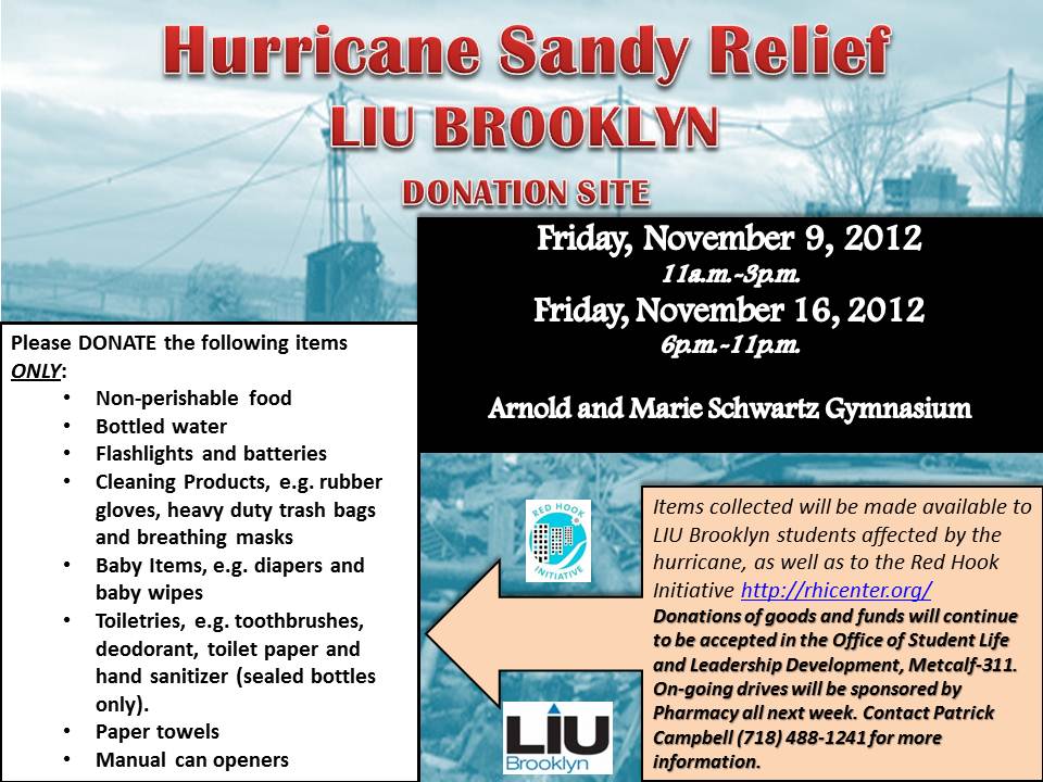 the longest island: LIU Brooklyn / Hurricane Sandy Relief