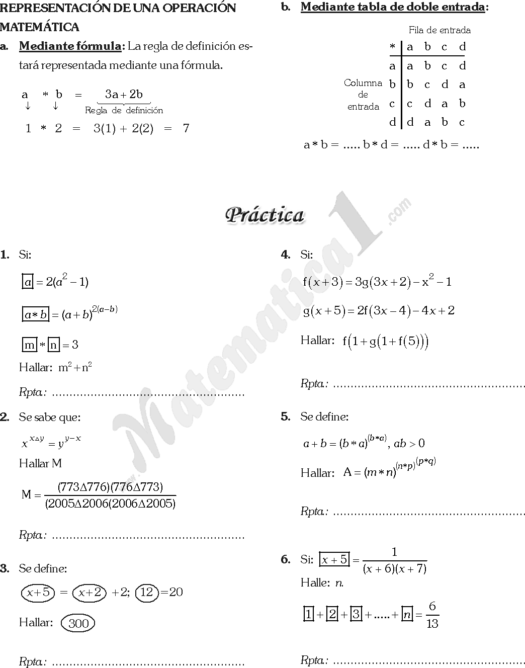 Operadores Matemáticos Métodos y Ejercicios Resueltos pdf Habilidad ...